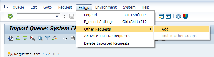 Transport Import procedure