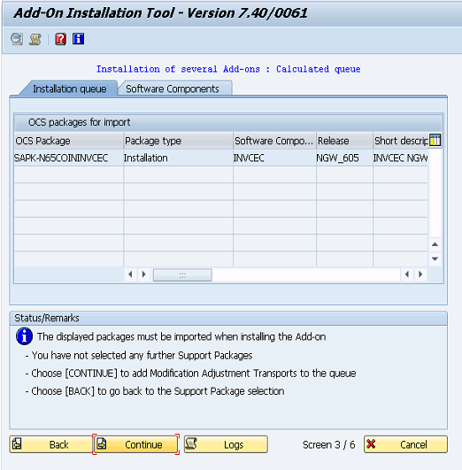 Install mWorkOrder SAP® ECC, Gateway and UI5 Add-ons and support packs