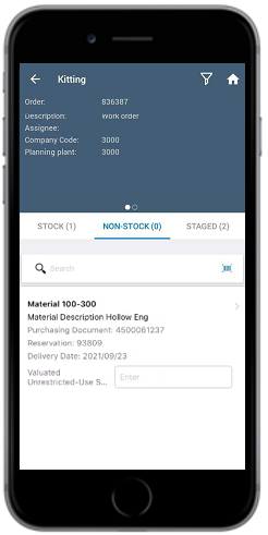 Kit and Stage Non-Stock Materials