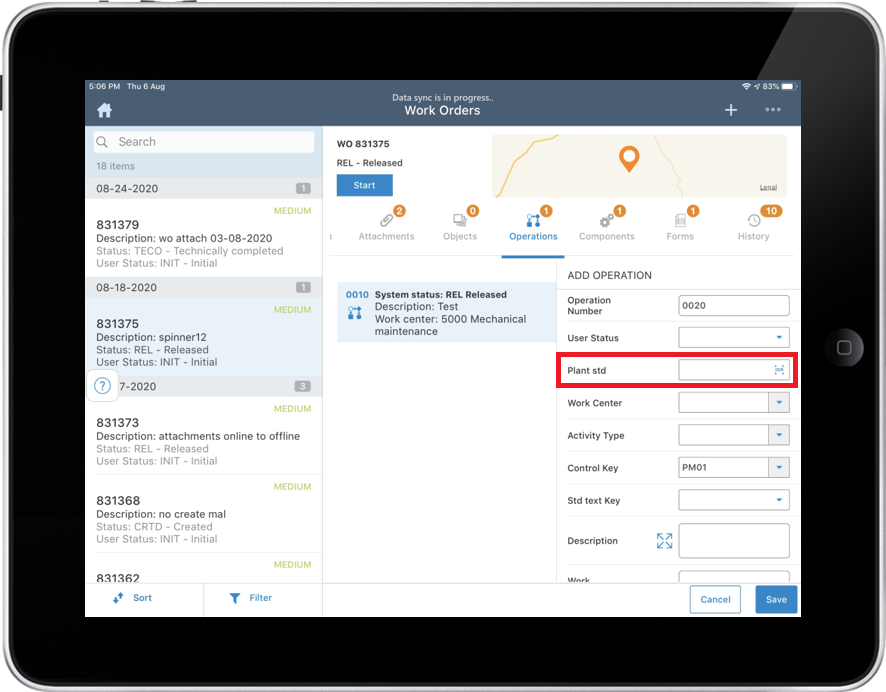 Enable scan for transaction fields