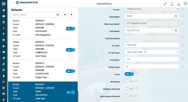 Configure Key Fields Label Colors