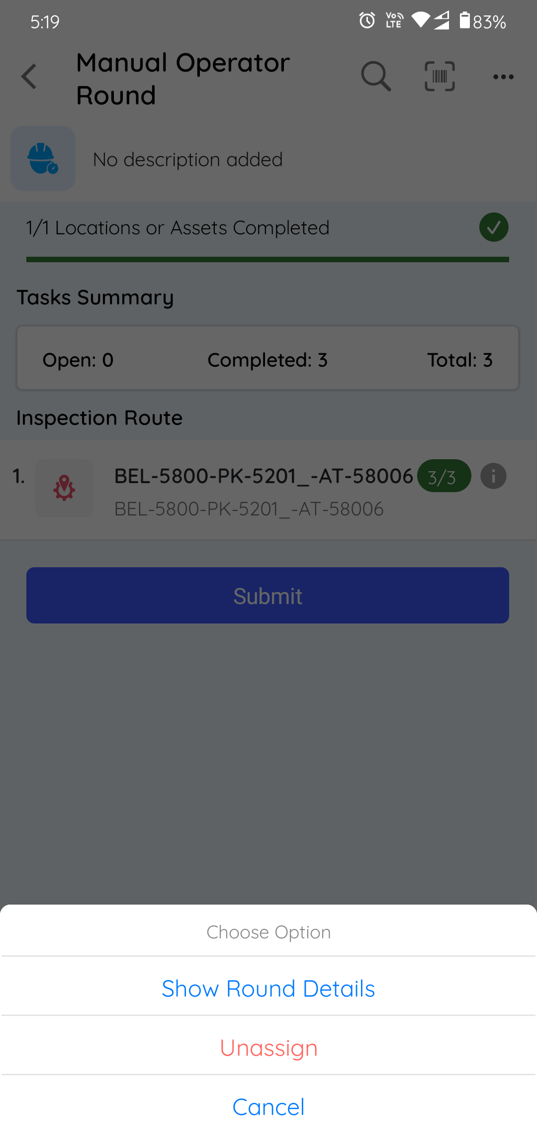 Unassign In Progress Rounds
